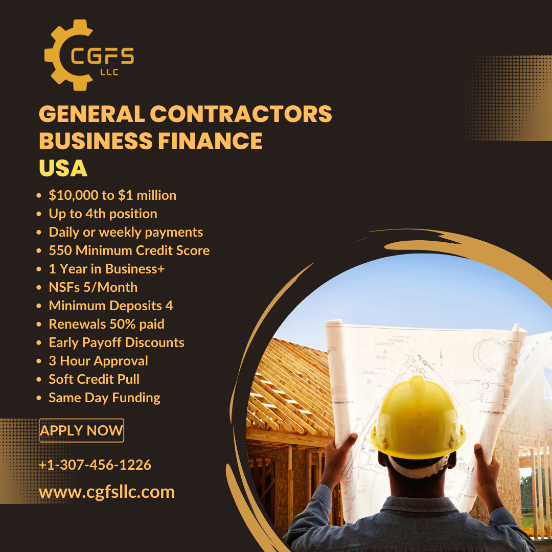 General Contractor Finance Available – USA – CGFS, LLC