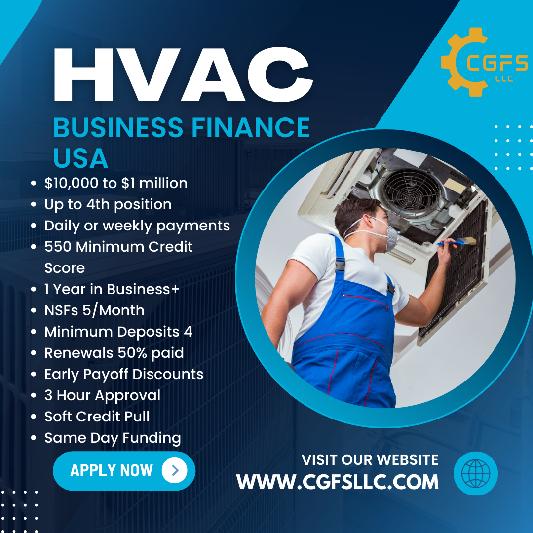 HVAC Business Funding Available – USA – CGFS, LLC